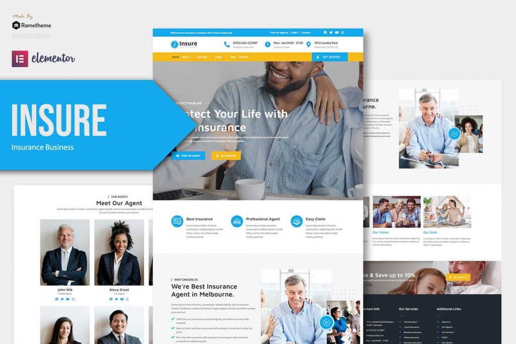 Insure – Insurance Business Elementor Template Kit – Rometheme