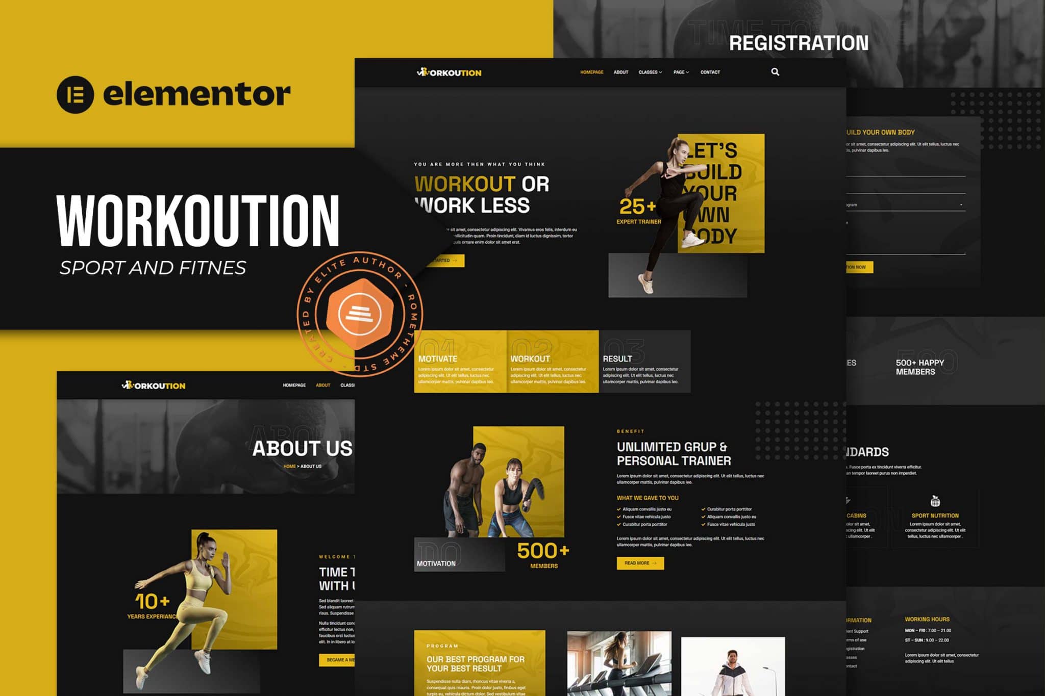 Workoution - Sports and Fitness Elementor Template Kit - Rometheme