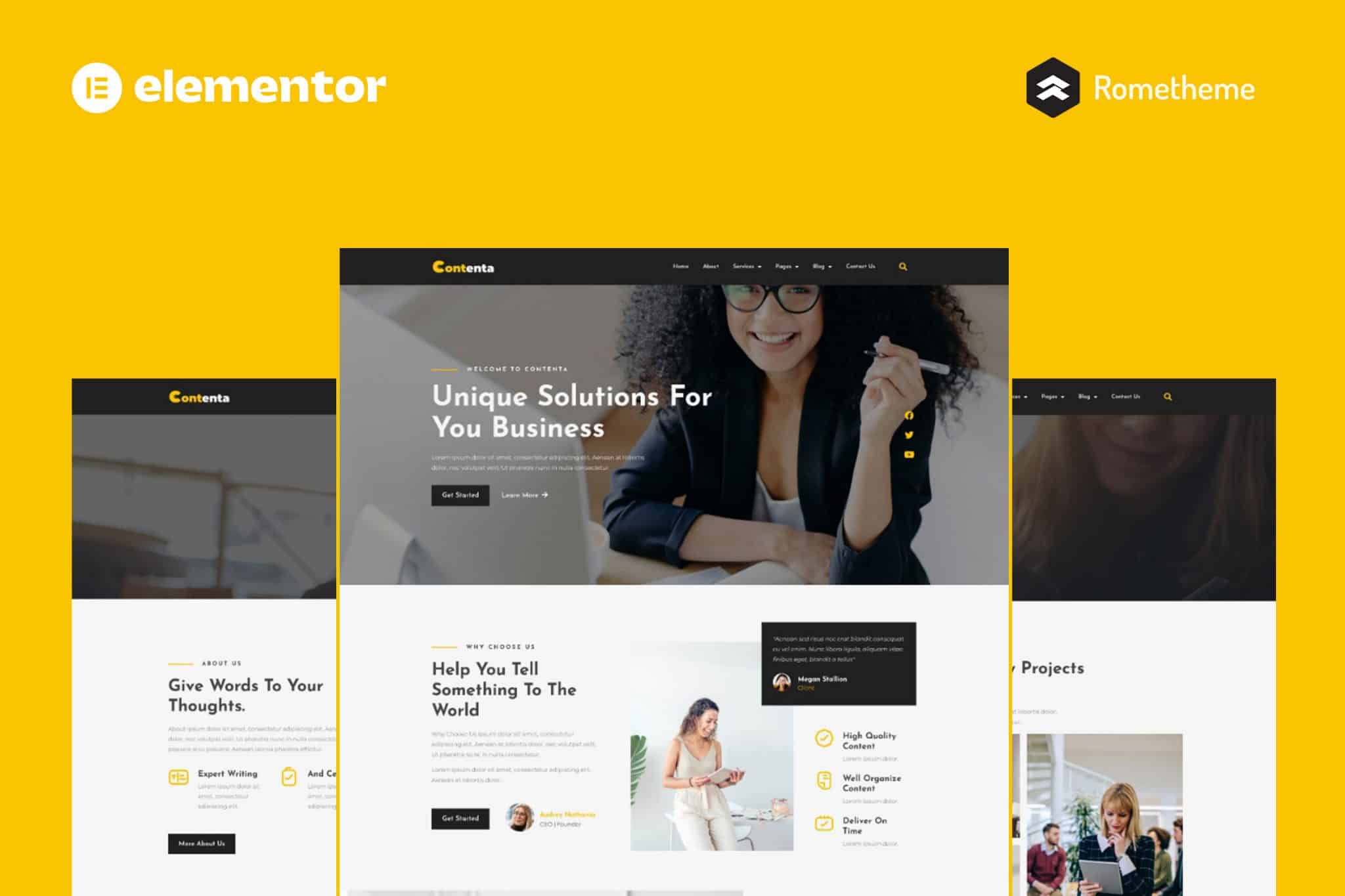 Contenta - Content Writing Services Elementor Pro Full Site - Rometheme