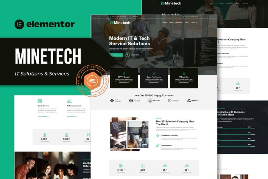 Minetech – IT Solutions & Services Elementor Template Kit – Rometheme