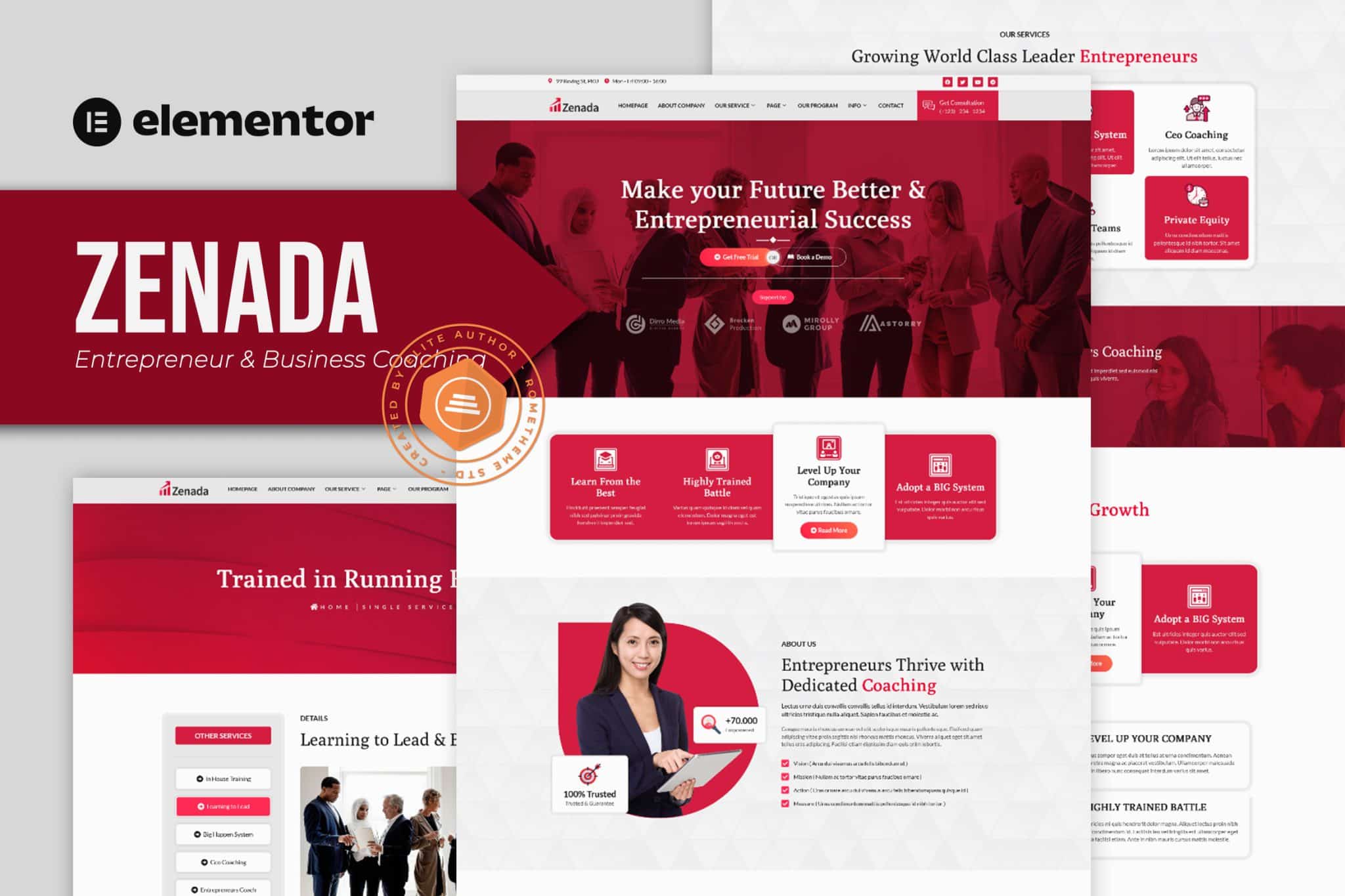 Zenada - Entrepreneur & Business Coaching Elementor Template Kit ...