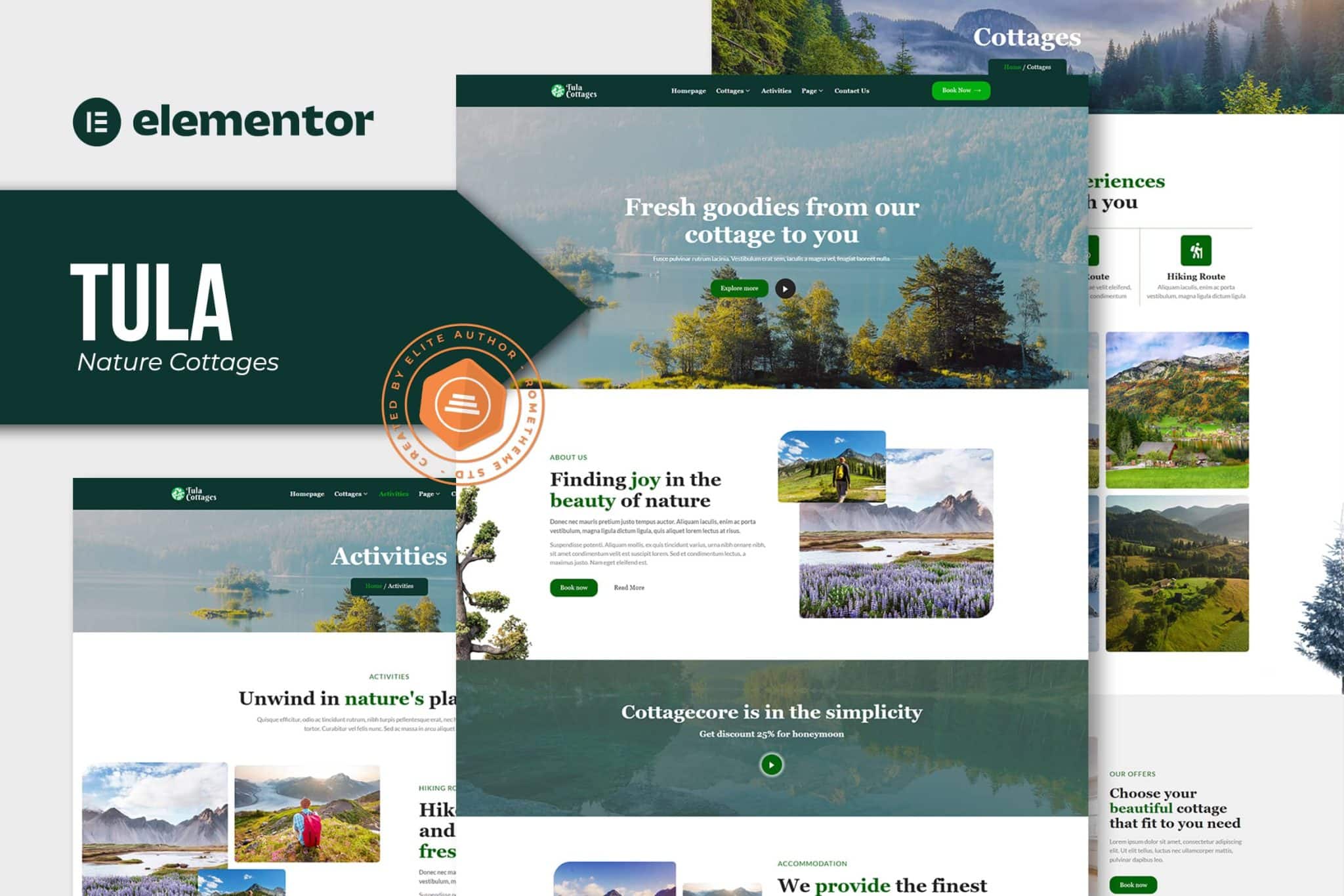 Tula - Nature Cottages Elementor Template Kit - Rometheme