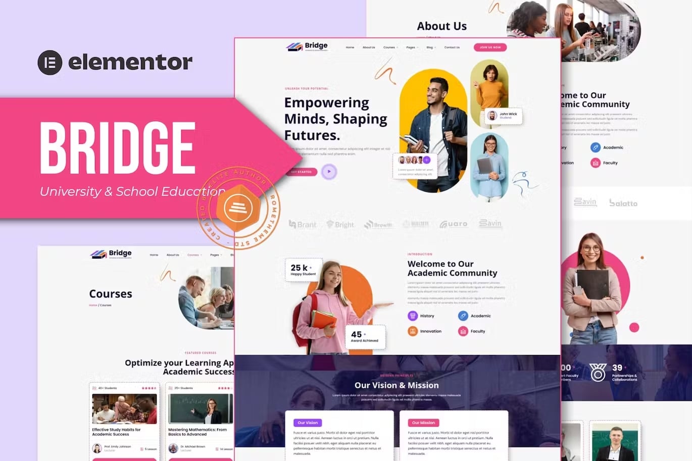 Bridge - University & School Education Elementor Template Kit - Rometheme