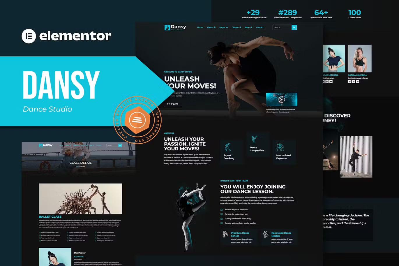 Dansy - Dance Studio Elementor Pro Template Kit - Rometheme