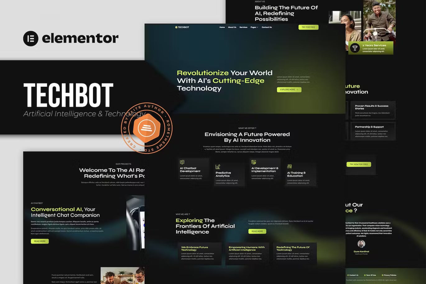 Techbot - Artificial Intelligence & Technology Services Elementor Template Kit - Rometheme