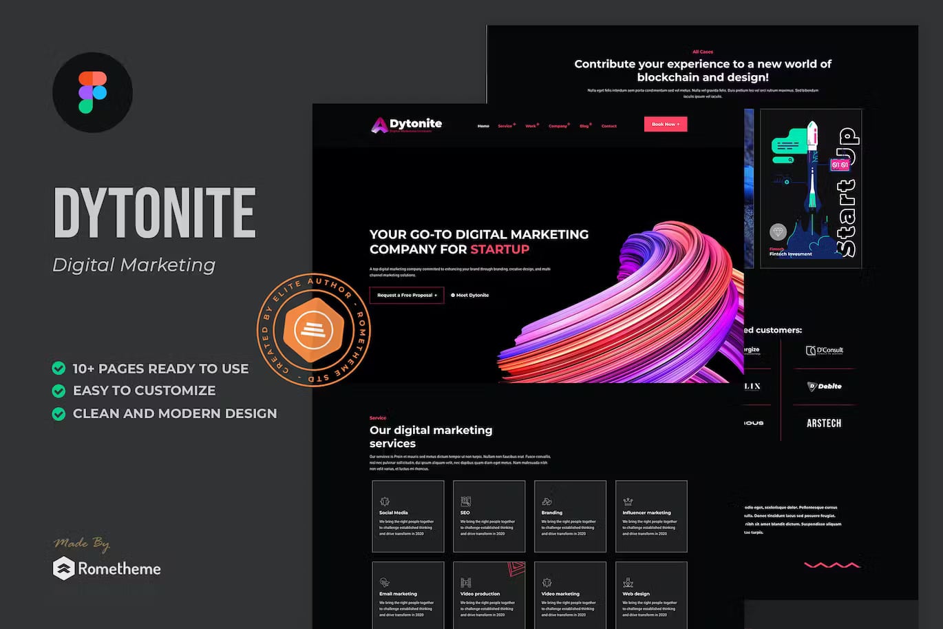 Dytonite - Digital Marketing Company Figma Template - Rometheme