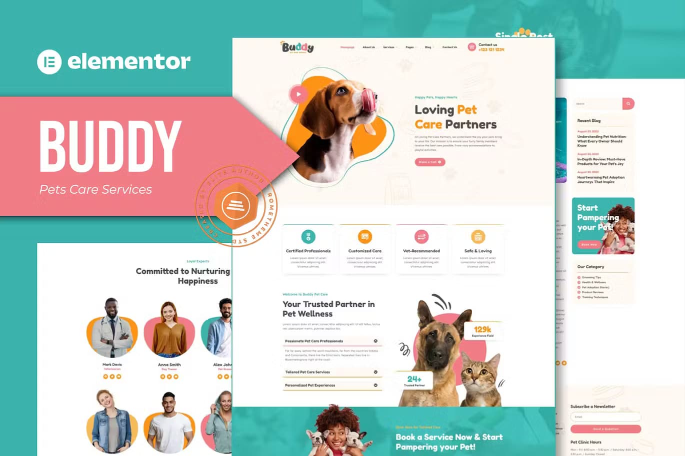 Buddy - Pet Care Services Elementor Template Kit - Rometheme