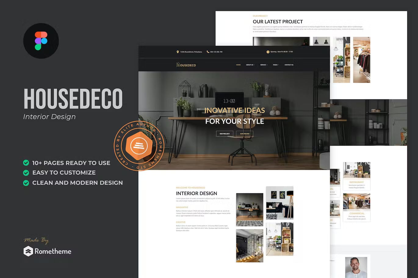 Housedeco - Interior Design Figma Template - Rometheme