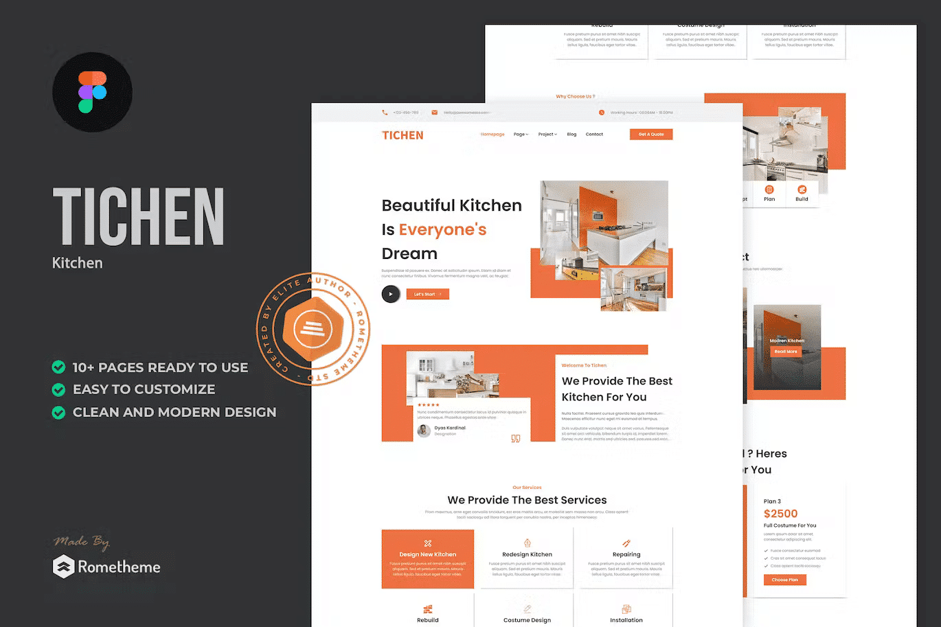 Tichen - Modern Kitchen Figma Template - Rometheme