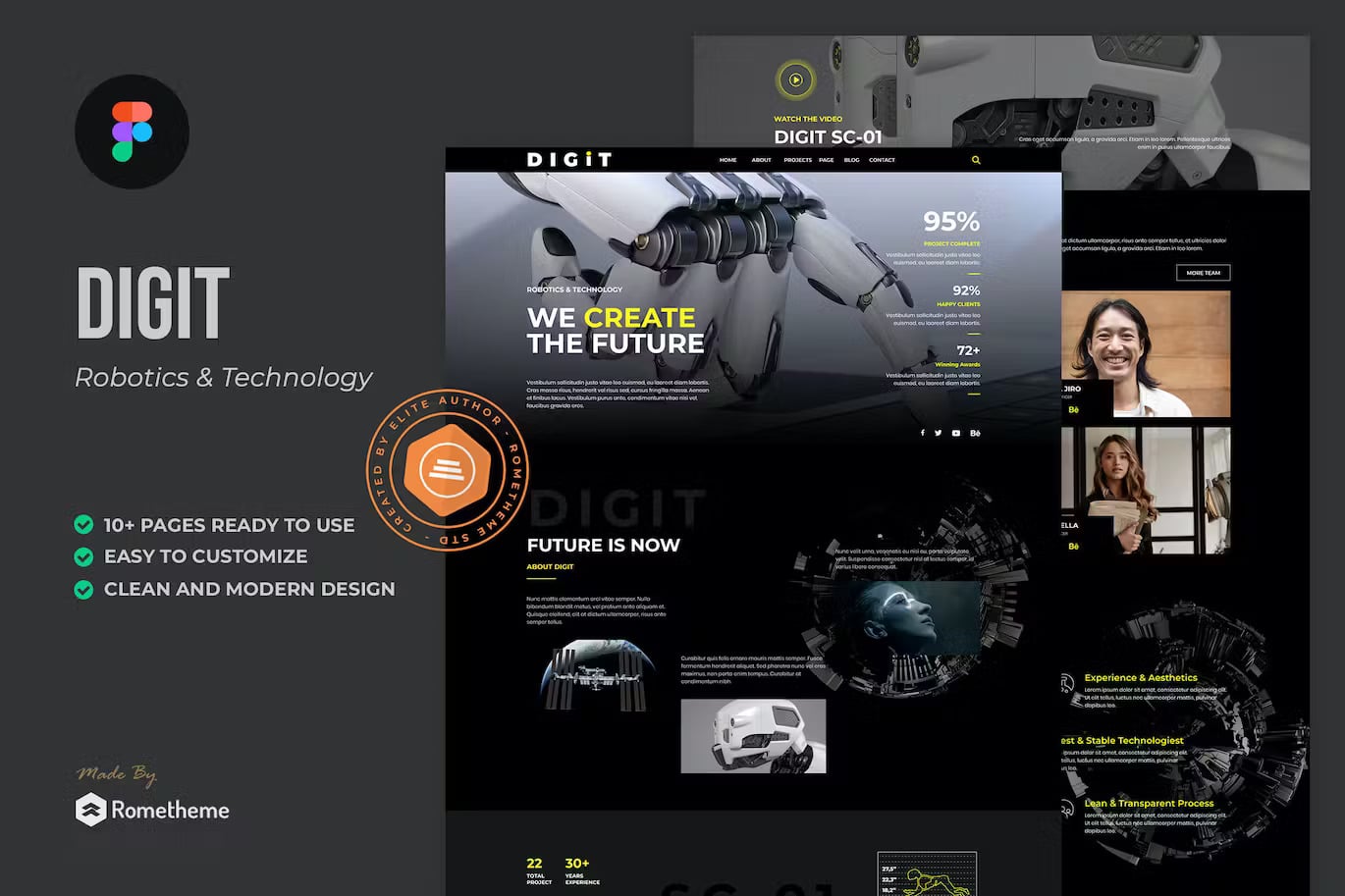 Digit - Robotics & Technology Figma Template - Rometheme