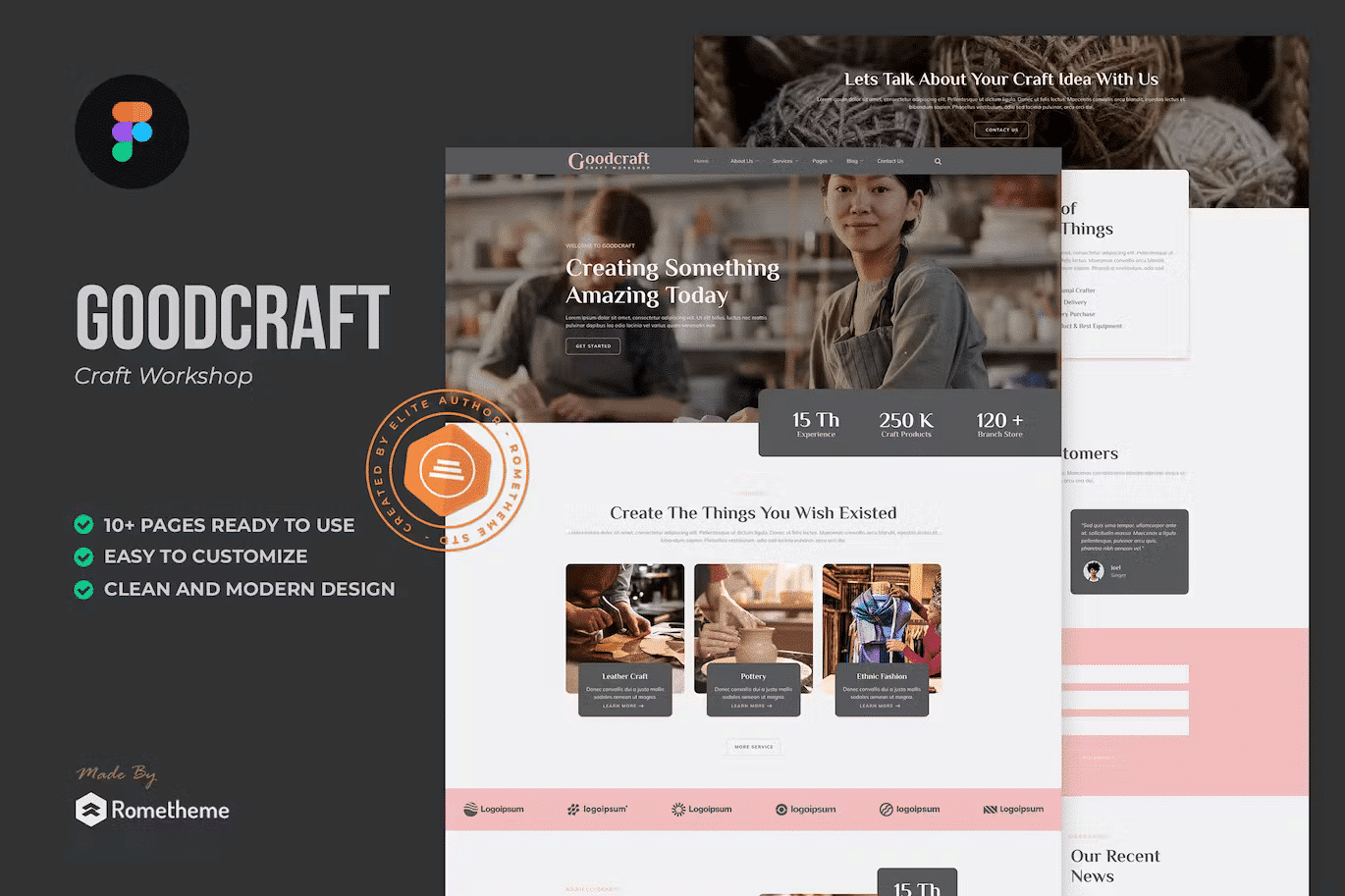 Goodcraft - Craft Workshop Figma Template - Rometheme