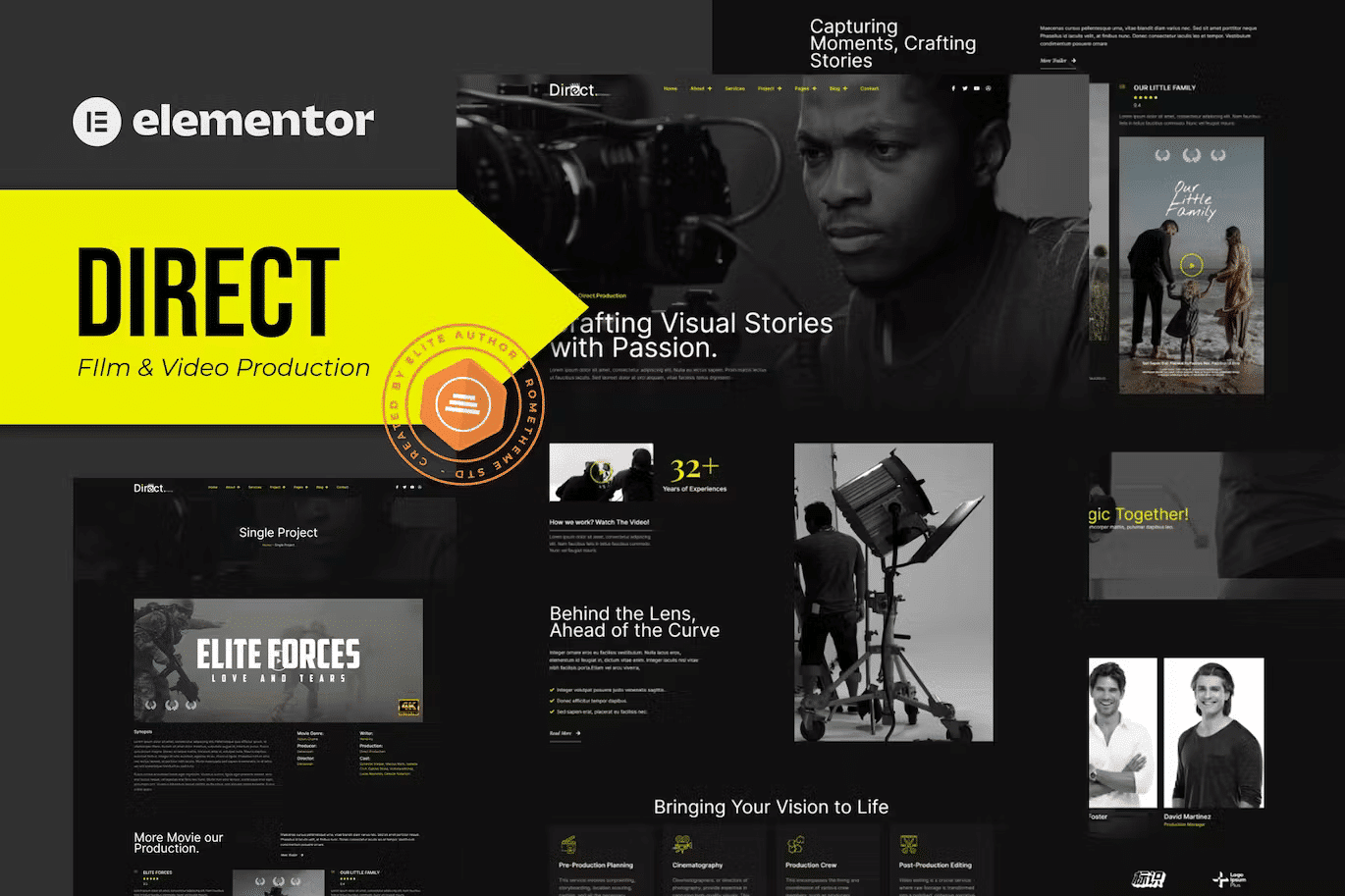 Direct - Film & Video Production Elementor Pro Template Kit - Rometheme