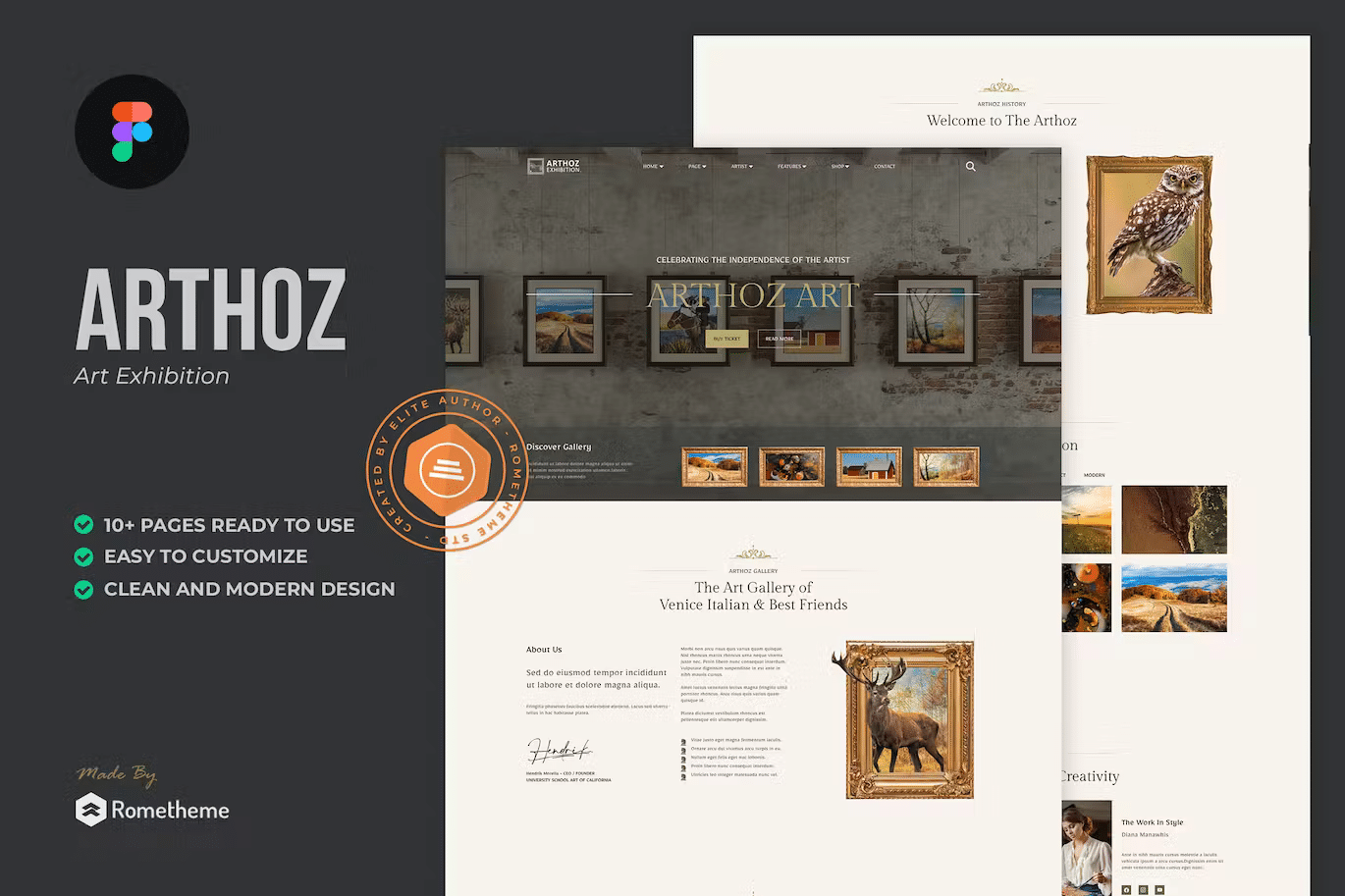 Arthoz - Art Exhibition Figma Template - Rometheme