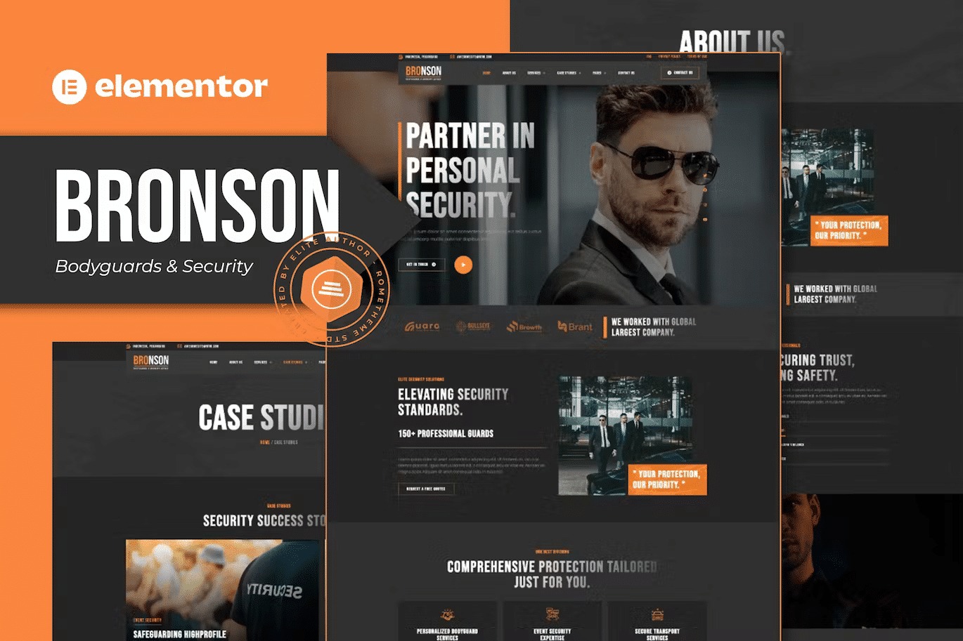 Bronson - Bodyguards & Security Agency Elementor Template Kit - Rometheme