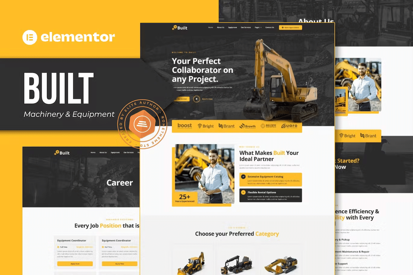 Built - Machinery & Equipment Rentals Elementor Pro Template Kit ...
