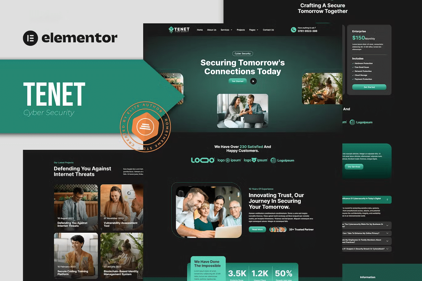 Tenet - Cyber Security Services Elementor Pro Template Kit - Rometheme