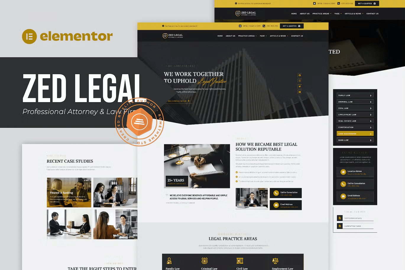 Zed Legal - Professional Attorney & Law Firm Elementor Template Kit ...