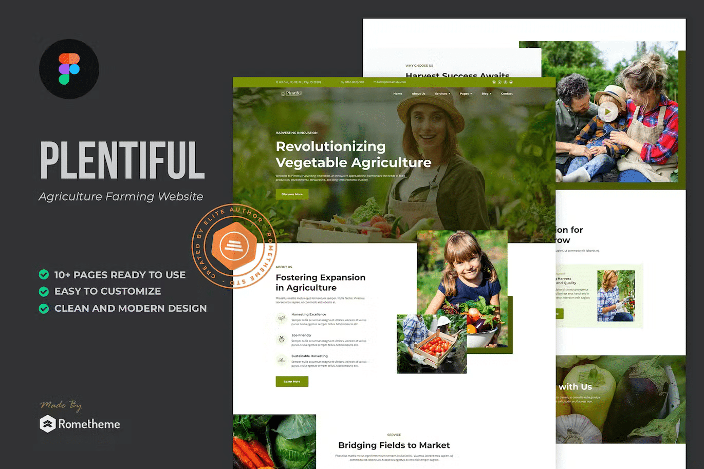 Plentiful - Agriculture Farming Figma Template - Rometheme