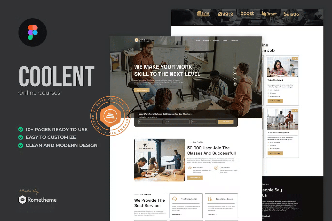 Colent - Online Courses Figma Template - Rometheme