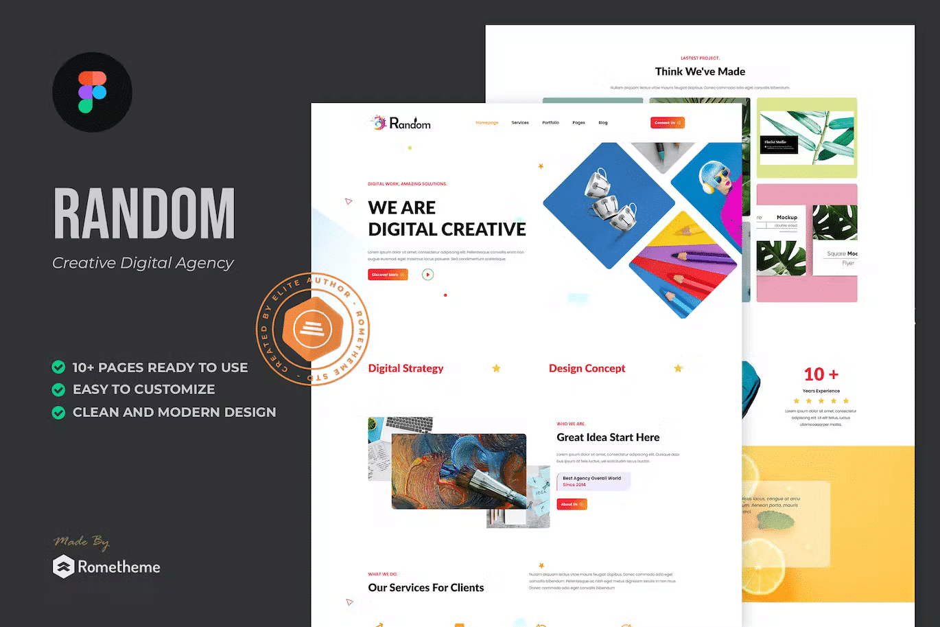 Random - Creative Digital Agency Figma Template - Rometheme
