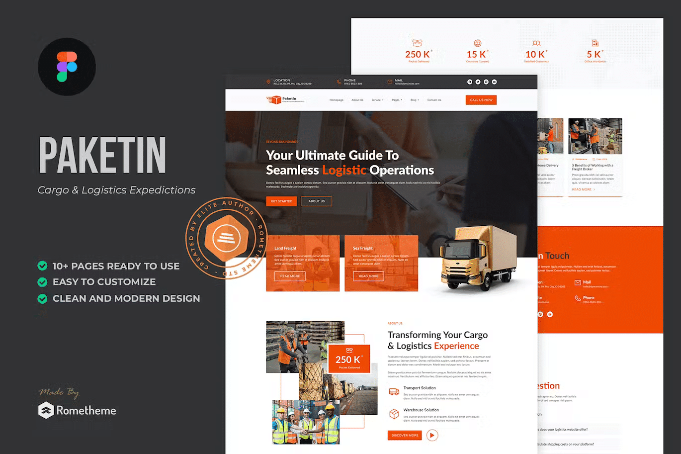 Paketin - Cargo and Logistics Figma Template - Rometheme