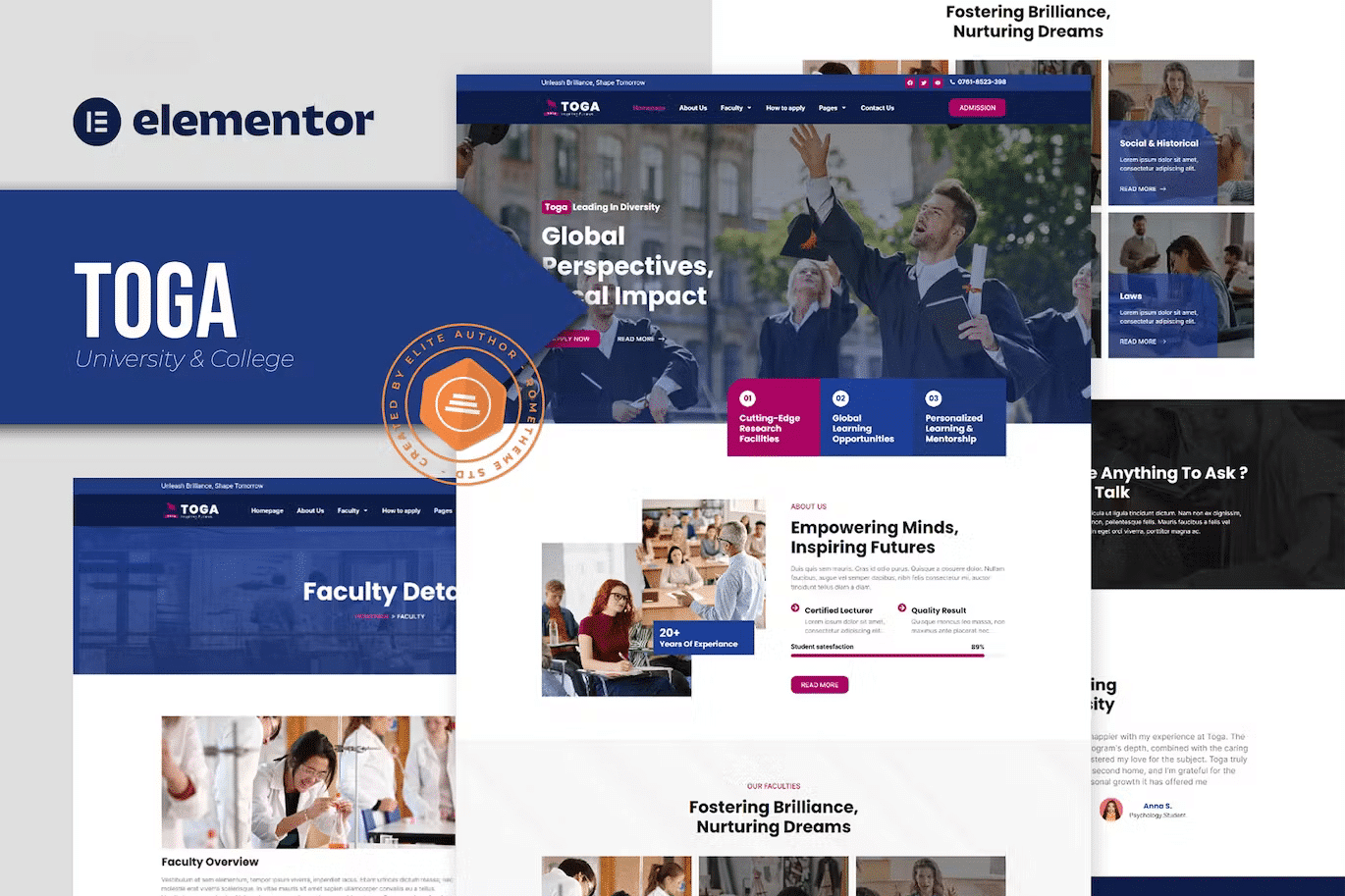 Toga - University & College Elementor Pro Template Kit - Rometheme