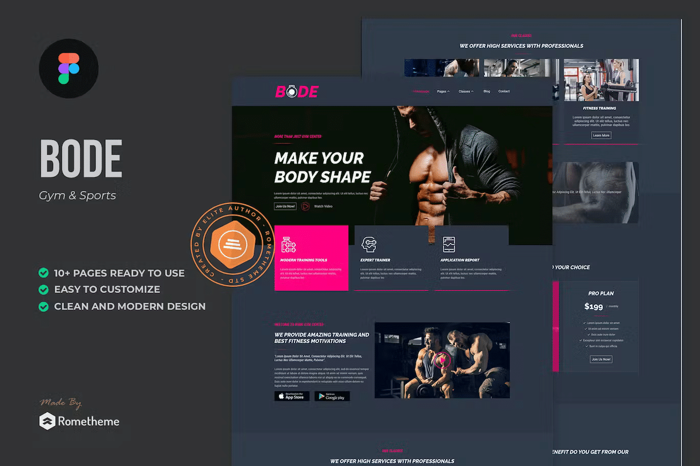 Bode - Gym & Sports Figma Template - Rometheme