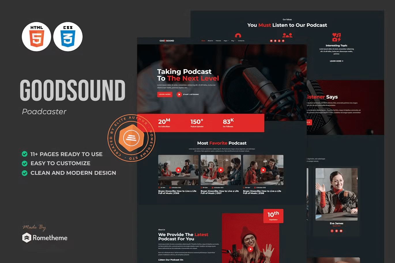 Goodsound - Podcaster HTML Template - Rometheme