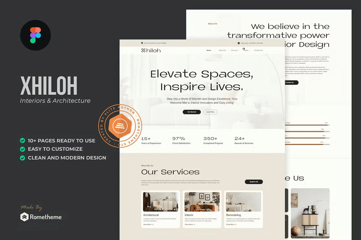 Xhiloh - Interiors and Architecture Figma Template - Rometheme