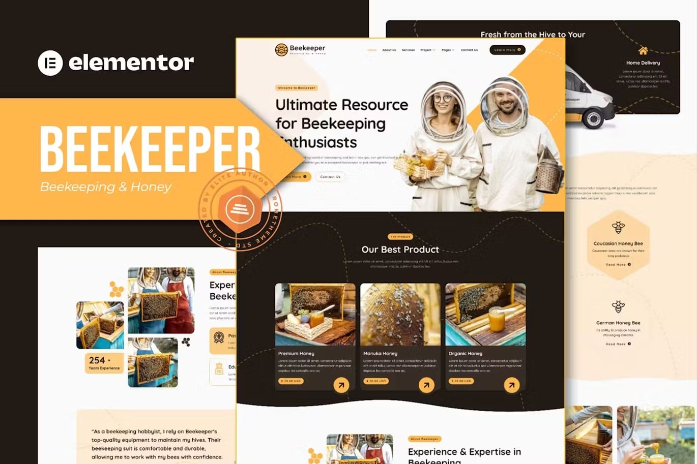 Beekeeper - Beekeeping & Honey Elementor Template Kit - Rometheme