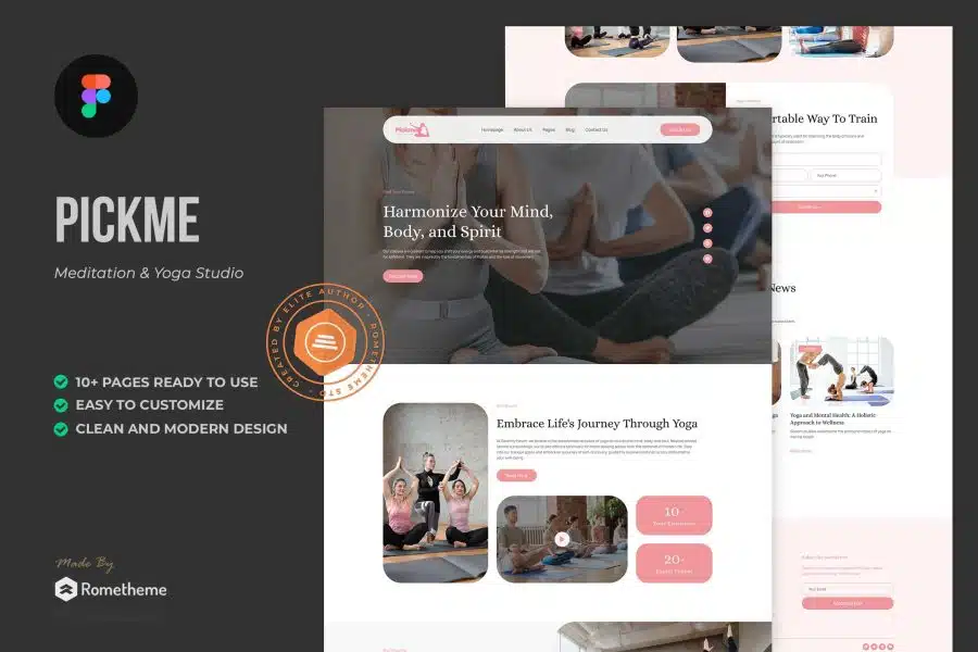 Pickme - Meditation & Yoga Studio Figma Template - Rometheme