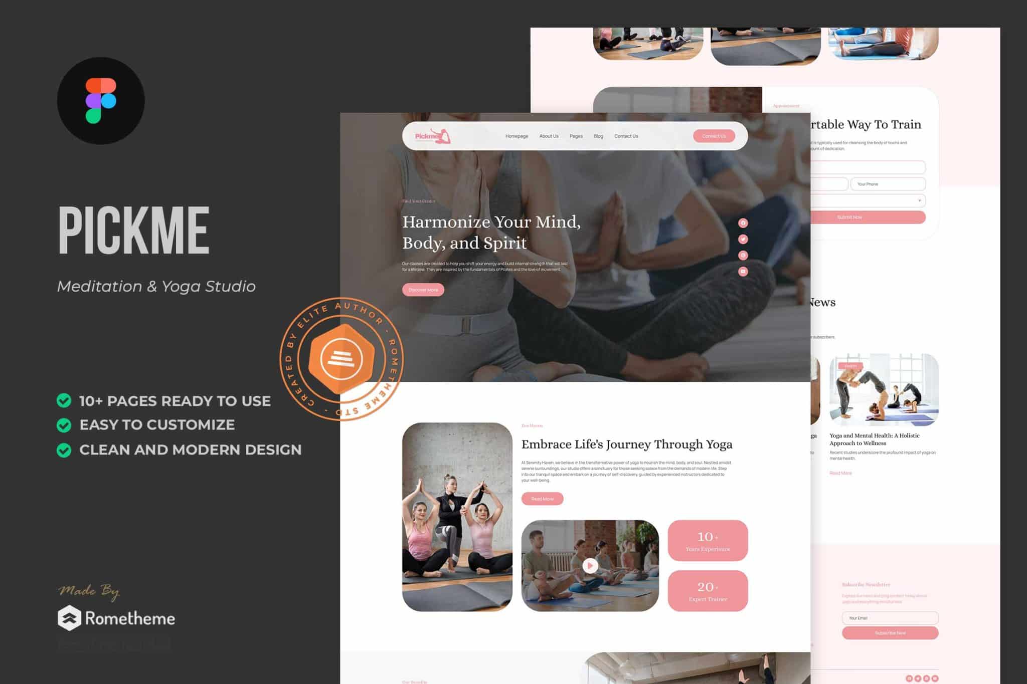 Pickme - Meditation & Yoga Studio Figma Template - Rometheme
