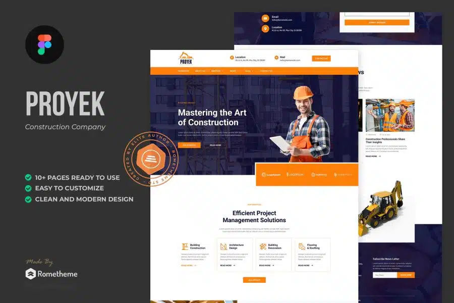 Proyek - Construction Company Figma Template - Rometheme