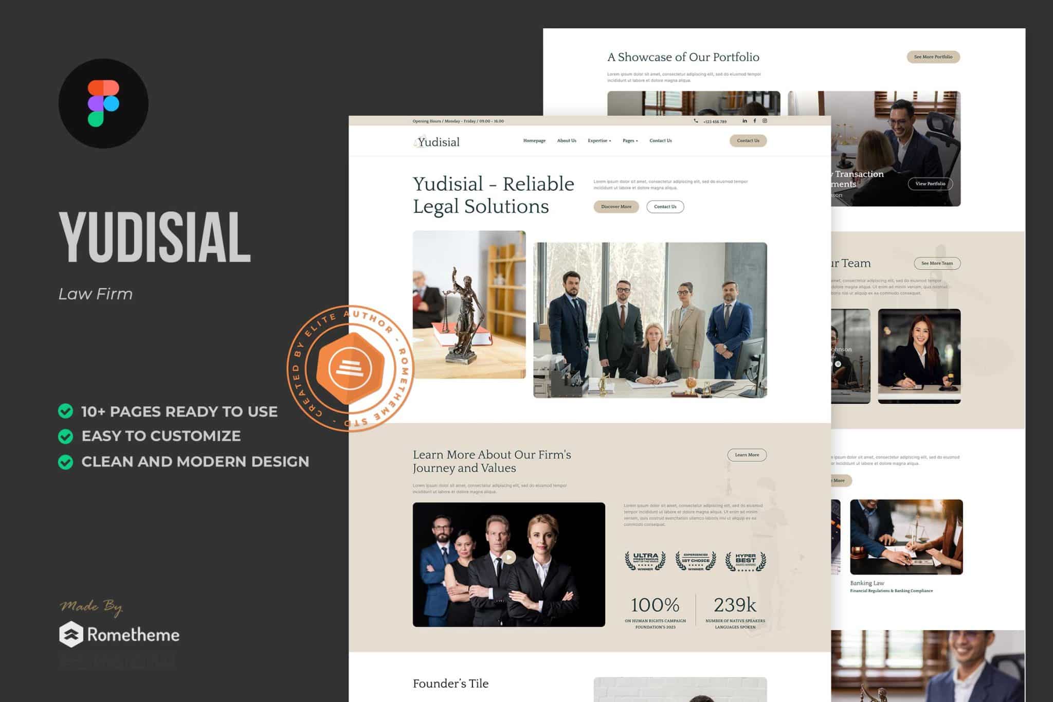 Yudisial - Law Firm Figma Template - Rometheme