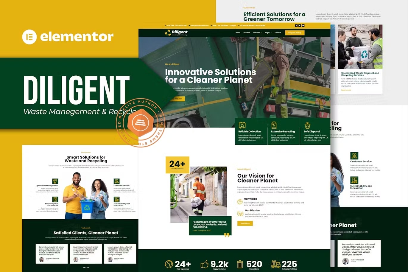 Diligent - Waste Management & Recycling Company Elementor Template Kit ...