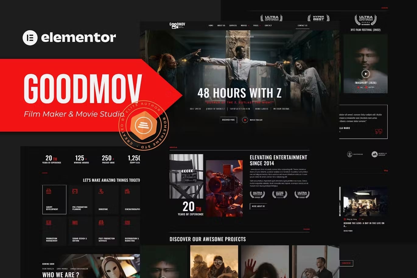 Goodmov - Film Maker & Movie Studio Elementor Template Kit - Rometheme