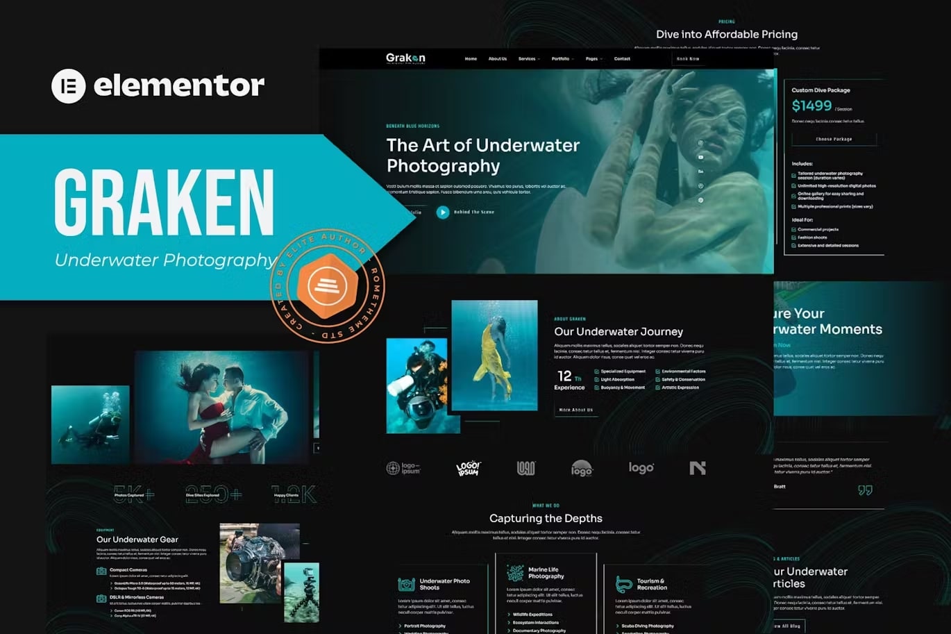 Graken - Underwater Photography Elementor Template Kit - Rometheme