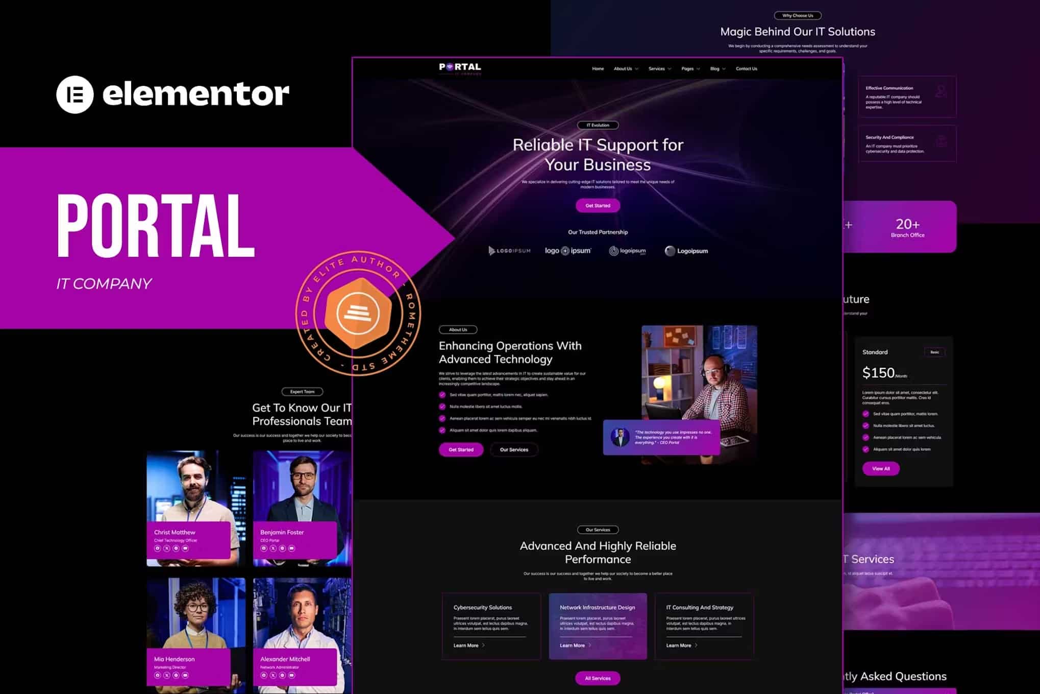 Portal - IT Company Elementor Template Kit - Rometheme