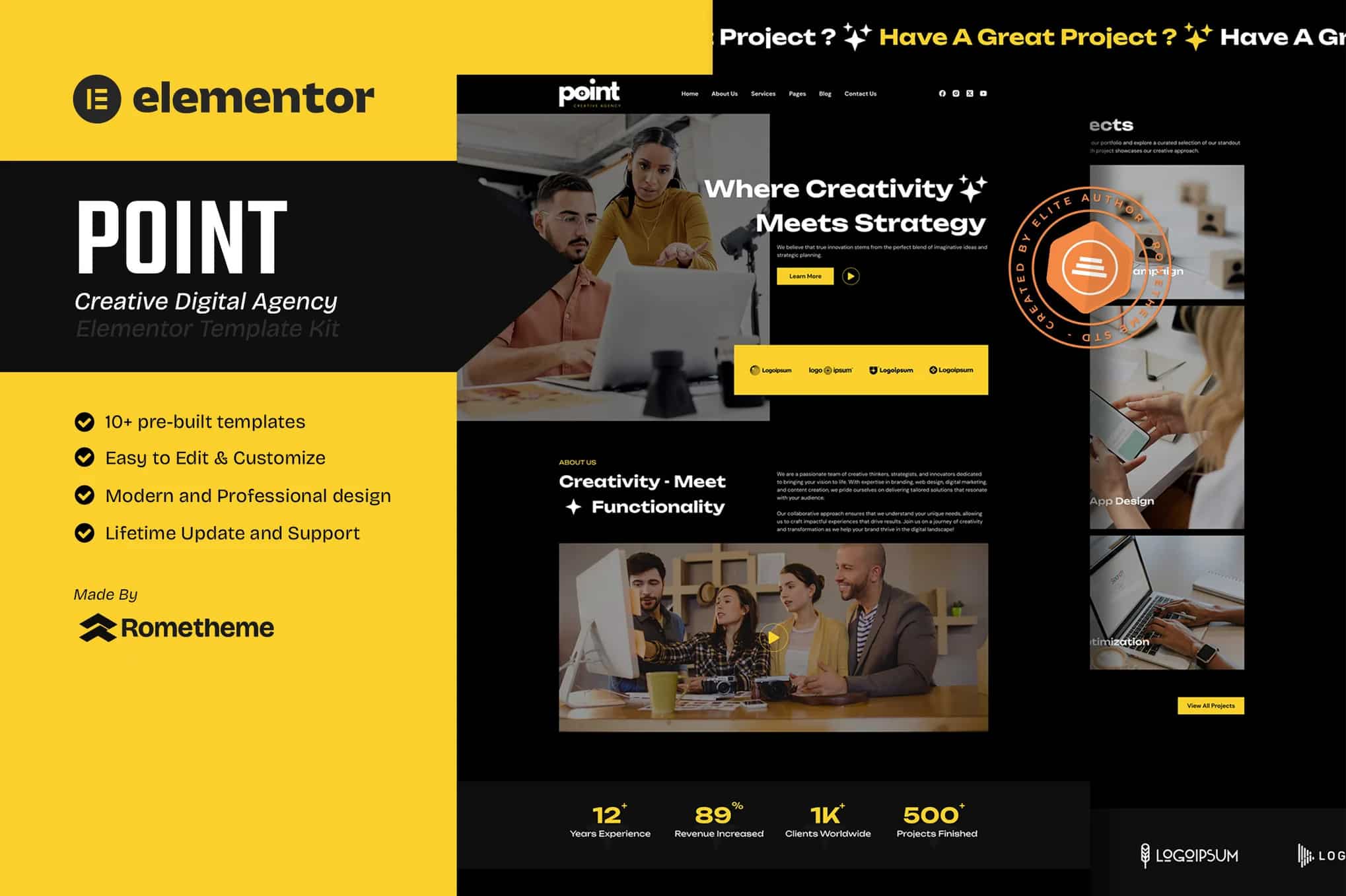 Point - Creative Digital Agency Elementor Template Kit - Rometheme