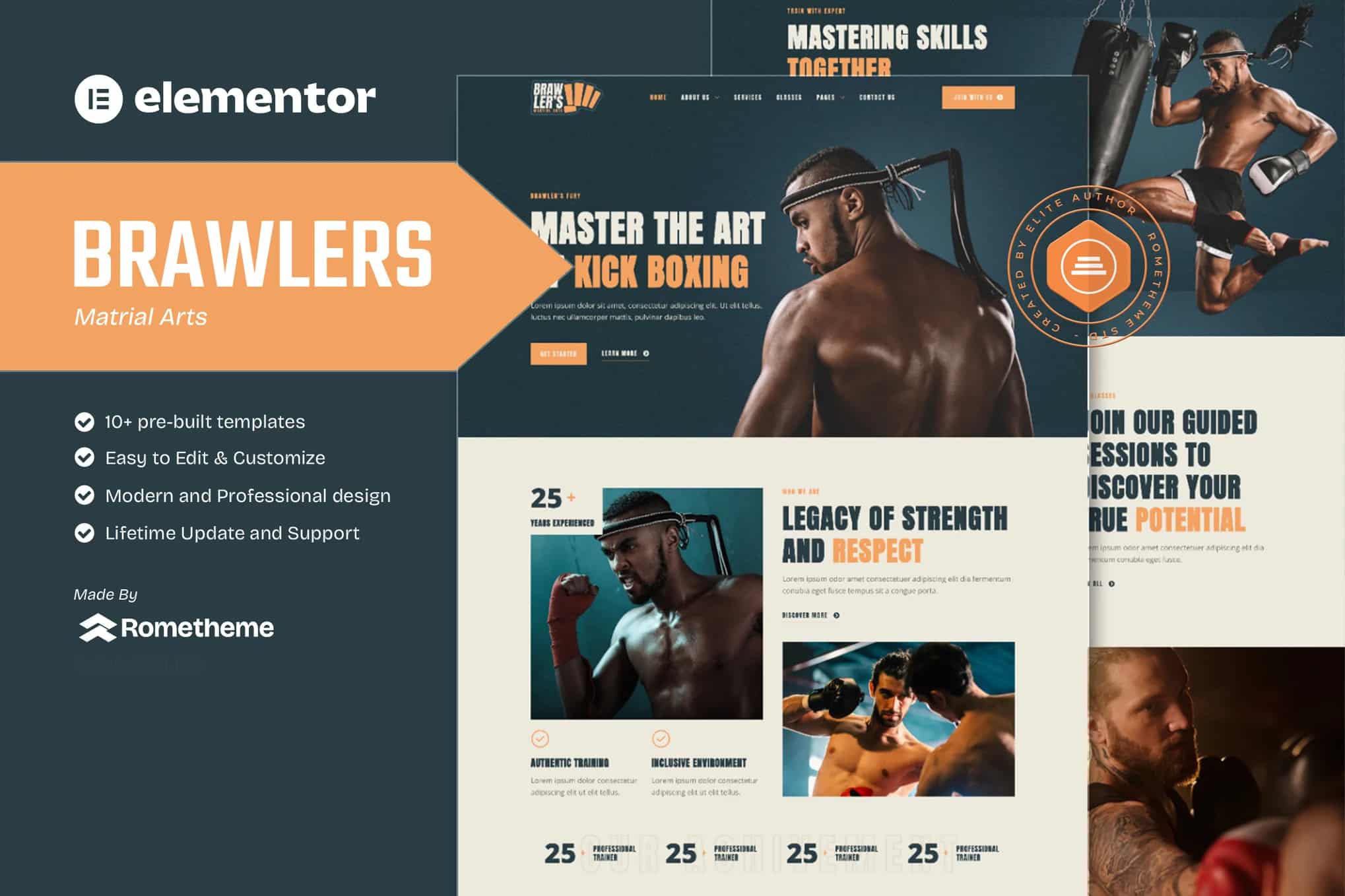 Brawlers - Martial Arts Elementor Template Kit - Rometheme