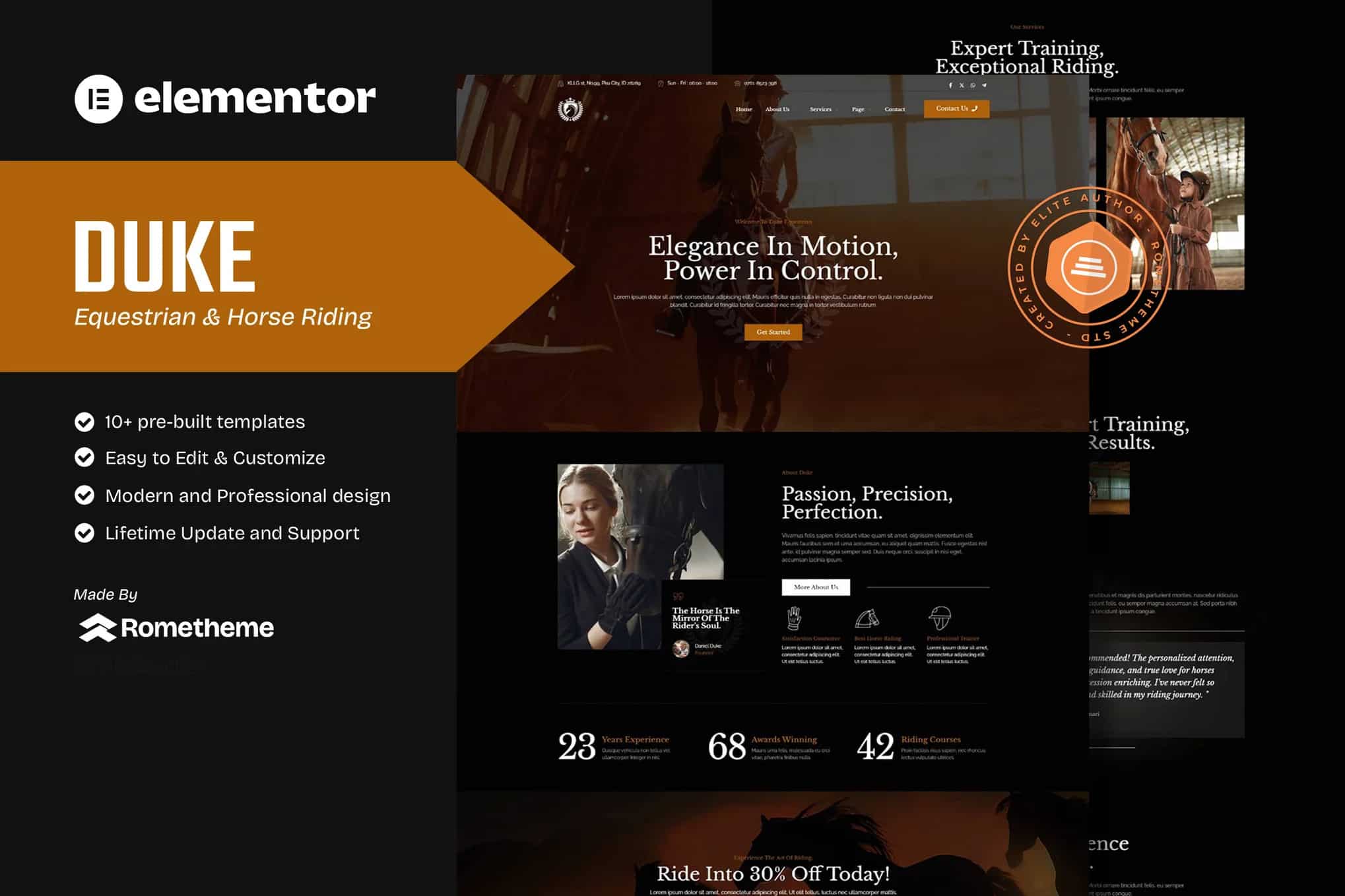 Duke - Equestrian & Horse Riding Elementor Template Kit - Rometheme