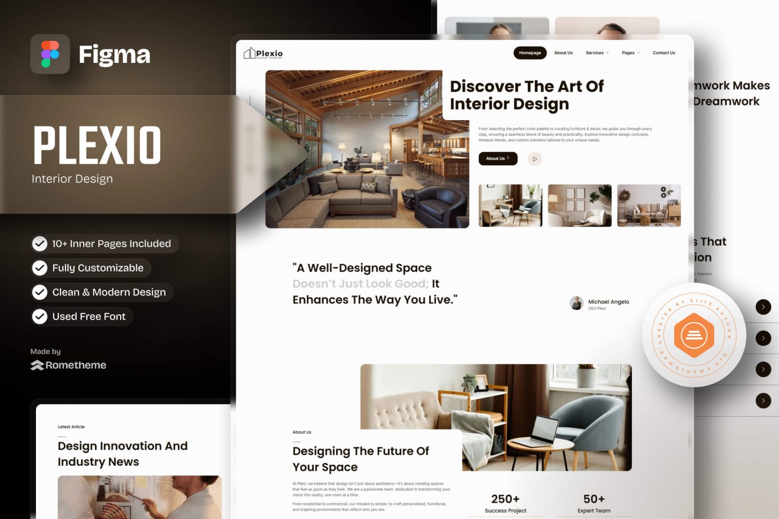 Plexio - Interior Design & Architecture Figma Template - Rometheme